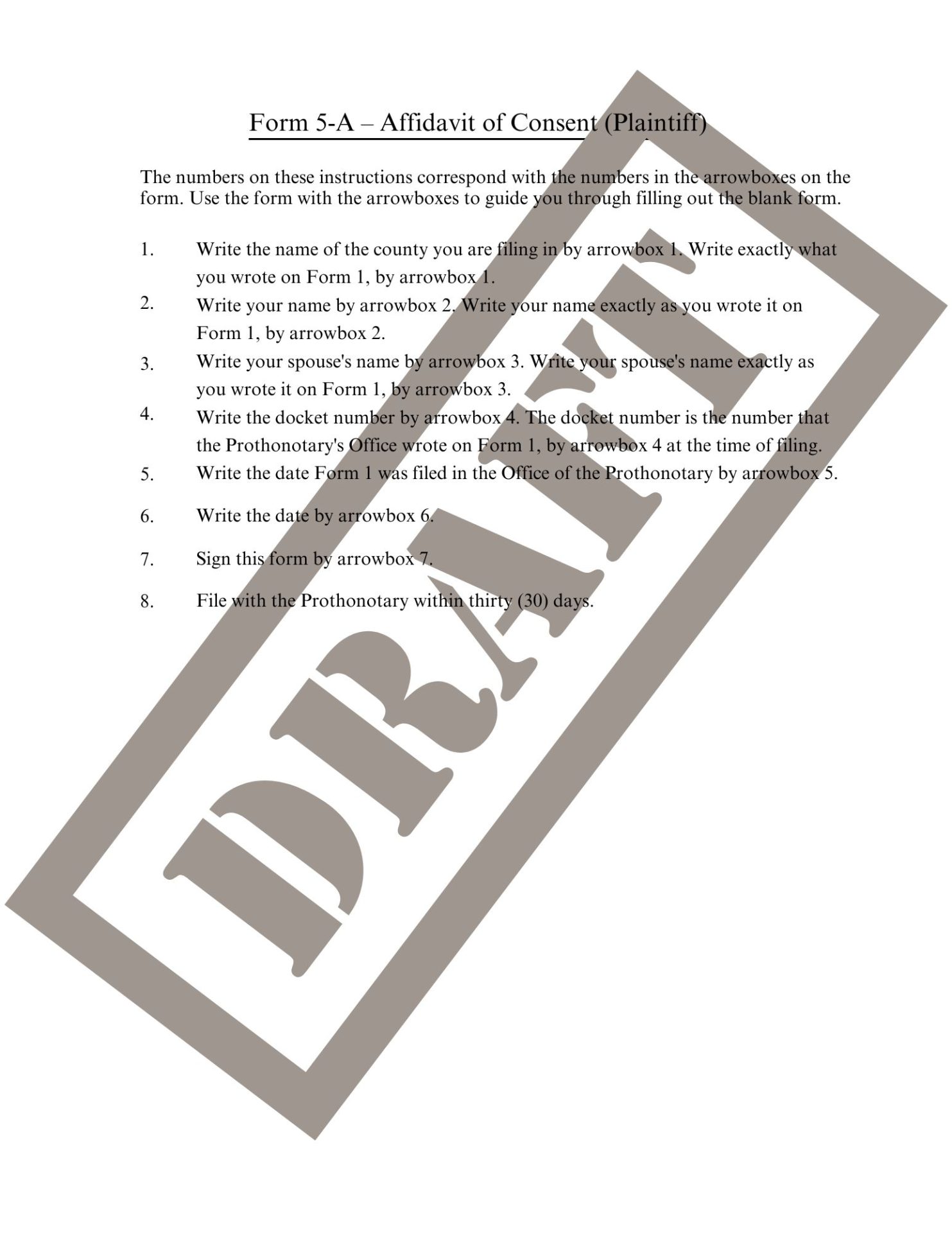 5a - Affidavit of Consent (Plaintiff): Download in PDF